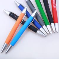 China Hotel Promotional Ballpoint Pen Gift Business Ball Pen Soft Coating Printing Logo for sale