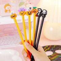 China Halloween Plastic Gel Ink Pen Pumpkin Skeleton Student Gift Neutral Pen for sale