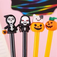 China Halloween Plastic Gel Ink Pen Pumpkin Skeleton Student Gift Neutral Pen for sale