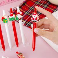 China Cartoon Plastic Gel Pen 0.5mm Christmas Constant Ink Press Signature Neutral Pen for sale