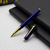 China 0.5mm Metal Roller Ball Pen Business Gift Advertising Neutral Pen With Cap for sale