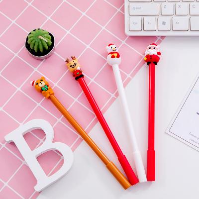 China Colorful 3D Christmas Theme 0.5mm Gel Pen Creative Gift Small Prizes Neutral Pen for sale