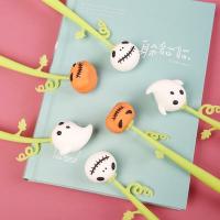 China Halloween Gift Silicone Gel Pen Neutral Pen Pumpkin Ghost Kids Swing Gel Pen for sale