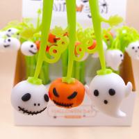 China Halloween Gift Silicone Gel Pen Neutral Pen Pumpkin Ghost Kids Swing Gel Pen for sale