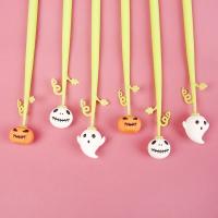 China Halloween Gift Silicone Gel Pen Neutral Pen Pumpkin Ghost Kids Swing Gel Pen for sale