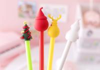 China Christmas Creative Gel Ink Pen 0.5mm Santa Claus Snowman Tree Black Gel Ink Pen for sale