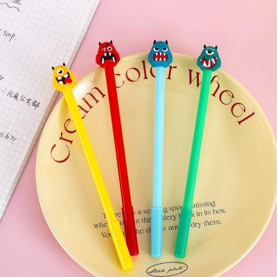 China Funny Cute Halloween Signature Pen 0.5mm Black Ink Gift Monster Gel Pen For Children for sale