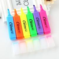 China Six Color Fluorescent Highlighter Pen Large Capacity Marker Pen Coloring Marking for sale
