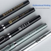China Minimalist Creative Gel Ink Pen Large Capacity Ink Metallic Painted ABS Business Gel Pen for sale