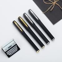 China Black Matte Plastic Carbon Based Ink Gel Pen 0.5mm For Office Hotel Bank for sale