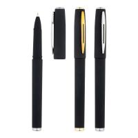 China Black Matte Plastic Carbon Based Ink Gel Pen 0.5mm For Office Hotel Bank for sale