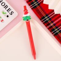 China Cartoon Plastic Gel Pen 0.5mm Christmas Constant Ink Press Signature Neutral Pen for sale