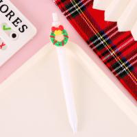 China Cartoon Plastic Gel Pen 0.5mm Christmas Constant Ink Press Signature Neutral Pen for sale