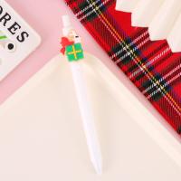 China Cartoon Plastic Gel Pen 0.5mm Christmas Constant Ink Press Signature Neutral Pen for sale