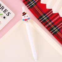 China Cartoon Plastic Gel Pen 0.5mm Christmas Constant Ink Press Signature Neutral Pen for sale