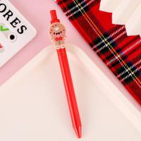 China Cartoon Plastic Gel Pen 0.5mm Christmas Constant Ink Press Signature Neutral Pen for sale