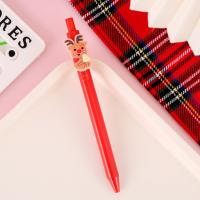 China Cartoon Plastic Gel Pen 0.5mm Christmas Constant Ink Press Signature Neutral Pen for sale