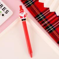 China Cartoon Plastic Gel Pen 0.5mm Christmas Constant Ink Press Signature Neutral Pen for sale