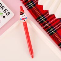 China Cartoon Plastic Gel Pen 0.5mm Christmas Constant Ink Press Signature Neutral Pen for sale
