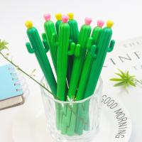 China Comfortable Holding Smooth Writing Gel Pen 0.5mm Cactus Silicone Neutral Pen for sale