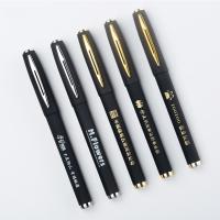 China Black Matte Plastic Carbon Based Ink Gel Pen 0.5mm For Office Hotel Bank for sale