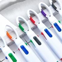 China Four Color Ink Ball Pen Mountaineering Buckle Shape Plastic Ballpoint Pen for sale