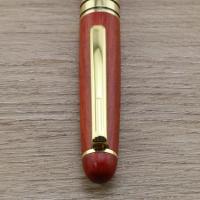 China Red Sandalwood Luxury Roller Ball Pen 0.5mm Business Roller Pen With Gold Accessories for sale