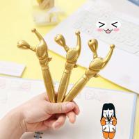 China Crab Pliers Shaped Mini Creative Ball Pen Golden Wooden Fish 0.7mm Ballpoint Pen for sale