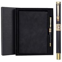 China Chinese Style Metal Business Stationery Set Hollow Out Dragon Head Roller Ball Pen for sale