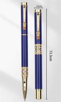 China Chinese Style Metal Business Stationery Set Hollow Out Dragon Head Roller Ball Pen for sale