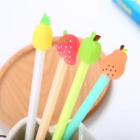 China Cute Cartoon Fruit Creative Gel Ink Pen Strawberry Pear Apple Pineapple Neutral Pen for sale