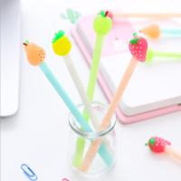 China Cute Cartoon Fruit Creative Gel Ink Pen Strawberry Pear Apple Pineapple Neutral Pen for sale