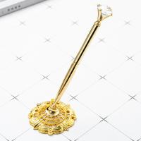 China Diamond Table Stand Swivel Ball Pen Hotel Reception Rose Gold Silver Table Ball Pen for sale