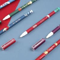 China Chinese Style Colorful Signature Pen Set Plastic Gel Pen With Folding Fan Bookmark for sale