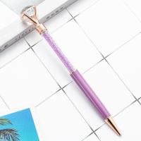 China Big Crystal Diamond Ballpoint Pen 1.0mm Fashion Shiny Metal Gift Ball Pen for sale