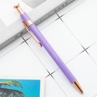 China Macaron Color Press Metal Ball Pen With Golden Clip Fancy Portable Gift Pens for sale