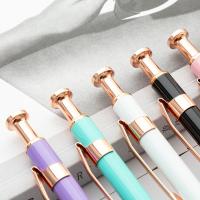 China Macaron Color Press Metal Ball Pen With Golden Clip Fancy Portable Gift Pens for sale