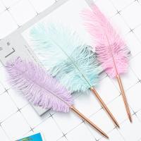 China Colorful Feather Ball Point Pen Metal Creative Gift Ballpoint Pens For Office School for sale
