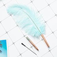 China Colorful Feather Ball Point Pen Metal Creative Gift Ballpoint Pens For Office School for sale