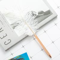China Colorful Feather Ball Point Pen Metal Creative Gift Ballpoint Pens For Office School for sale