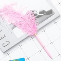 China Colorful Feather Ball Point Pen Metal Creative Gift Ballpoint Pens For Office School for sale