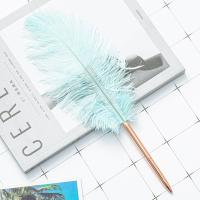 China Colorful Feather Ball Point Pen Metal Creative Gift Ballpoint Pens For Office School for sale