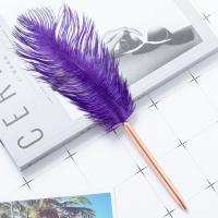 China Colorful Feather Ball Point Pen Metal Creative Gift Ballpoint Pens For Office School for sale