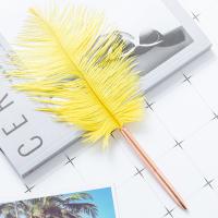 China Colorful Feather Ball Point Pen Metal Creative Gift Ballpoint Pens For Office School for sale