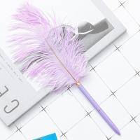 China Colorful Feather Ball Point Pen Metal Creative Gift Ballpoint Pens For Office School for sale
