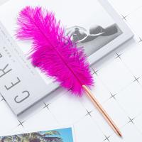 China Colorful Feather Ball Point Pen Metal Creative Gift Ballpoint Pens For Office School for sale