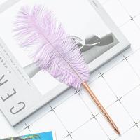 China Colorful Feather Ball Point Pen Metal Creative Gift Ballpoint Pens For Office School for sale