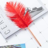 China Colorful Feather Ball Point Pen Metal Creative Gift Ballpoint Pens For Office School for sale