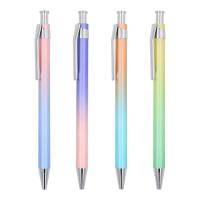 China Aluminum Metal Gradient Color Ballpoint Pen 1.0mm Press Type Gift Ball Pen for sale