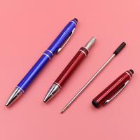 China Touch Screen Metal Ballpoint Pen 1.0mm Bullet Tip Stationery 2 In 1 Stylus Pen for sale